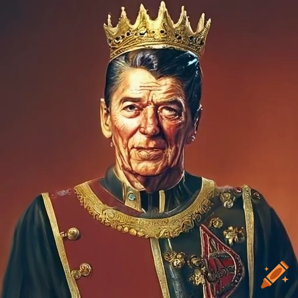 Portrait of ronald reagan in medieval attire