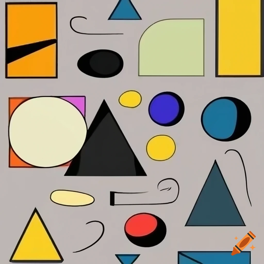 Abstract artwork with geometric shapes