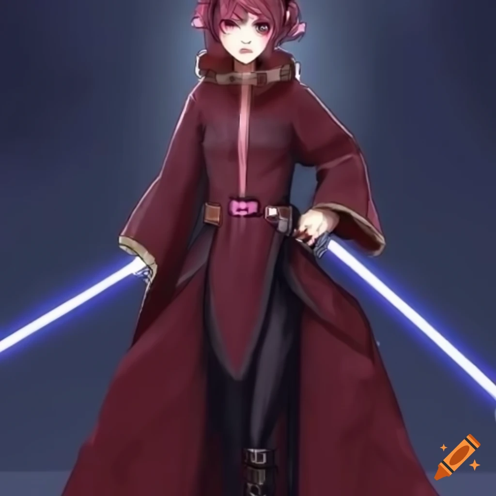 Cosplay of a jedi with a lightsaber