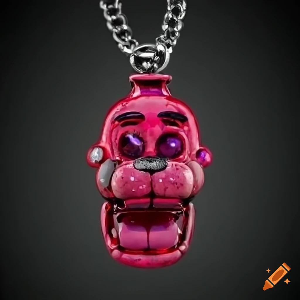 Ruby gemstone pendant in freddy fazbear shape on Craiyon