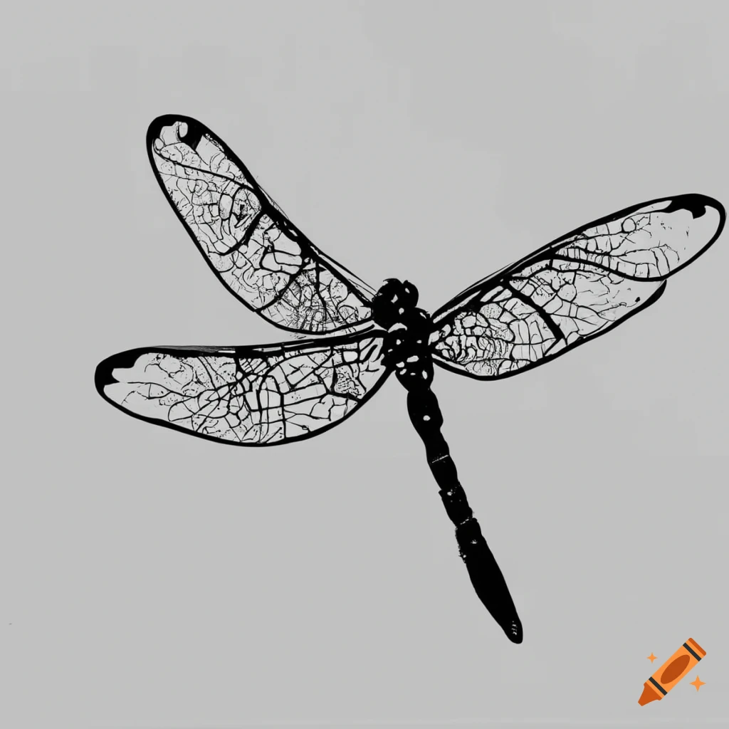 Dragonfly magic eye in hexagon symbol on Craiyon