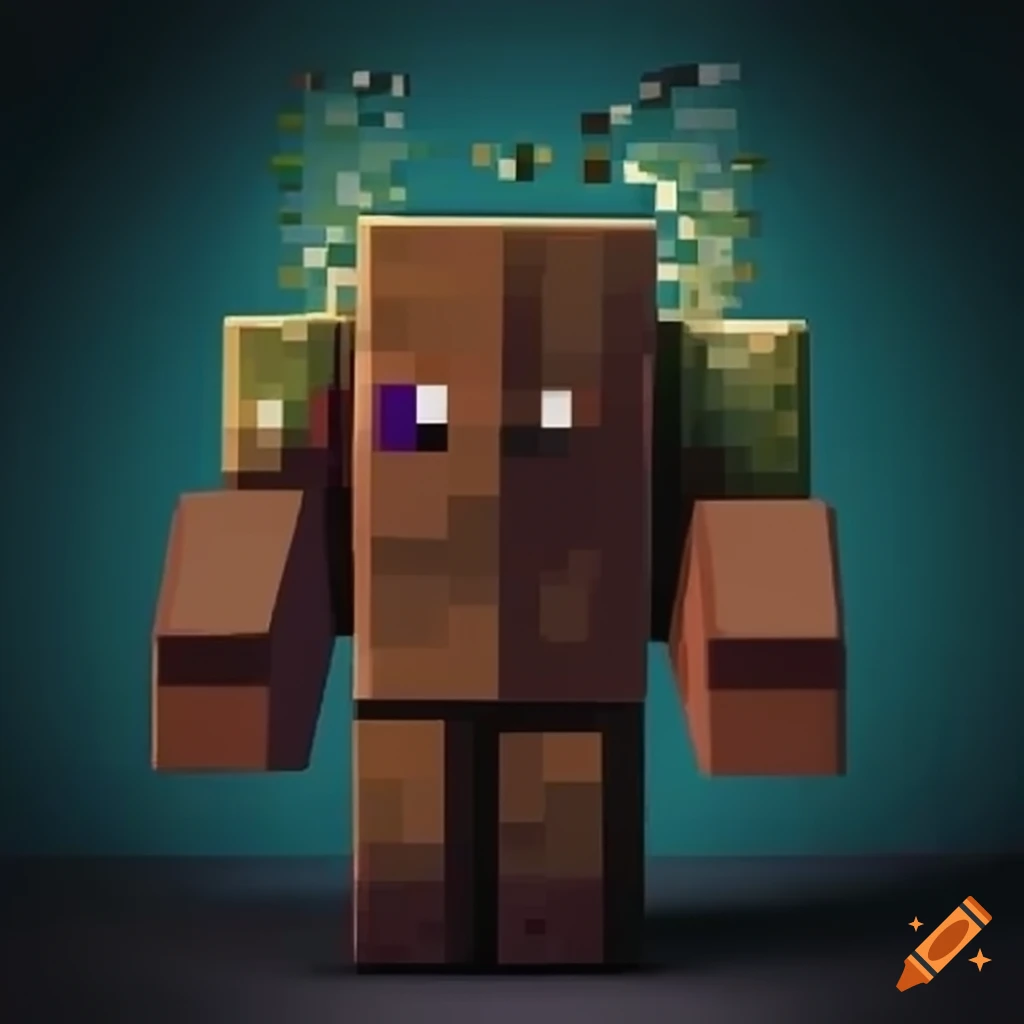 Minecraft style boss character on Craiyon