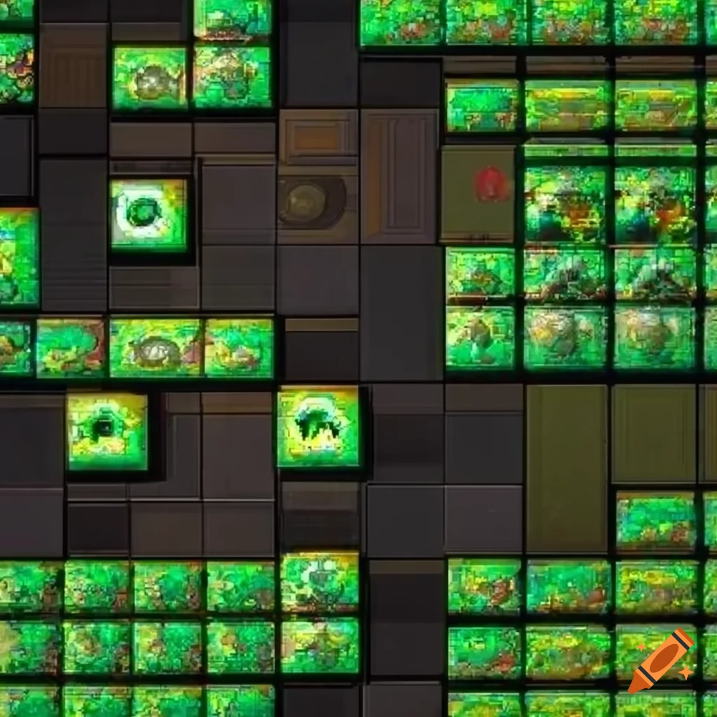 Sprite tiles of a bubble in super metroid game on Craiyon