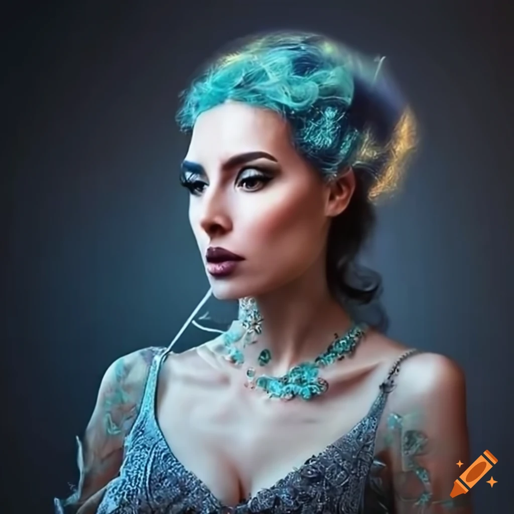 Enigmatic image of a beautiful woman in a magical ritual on Craiyon