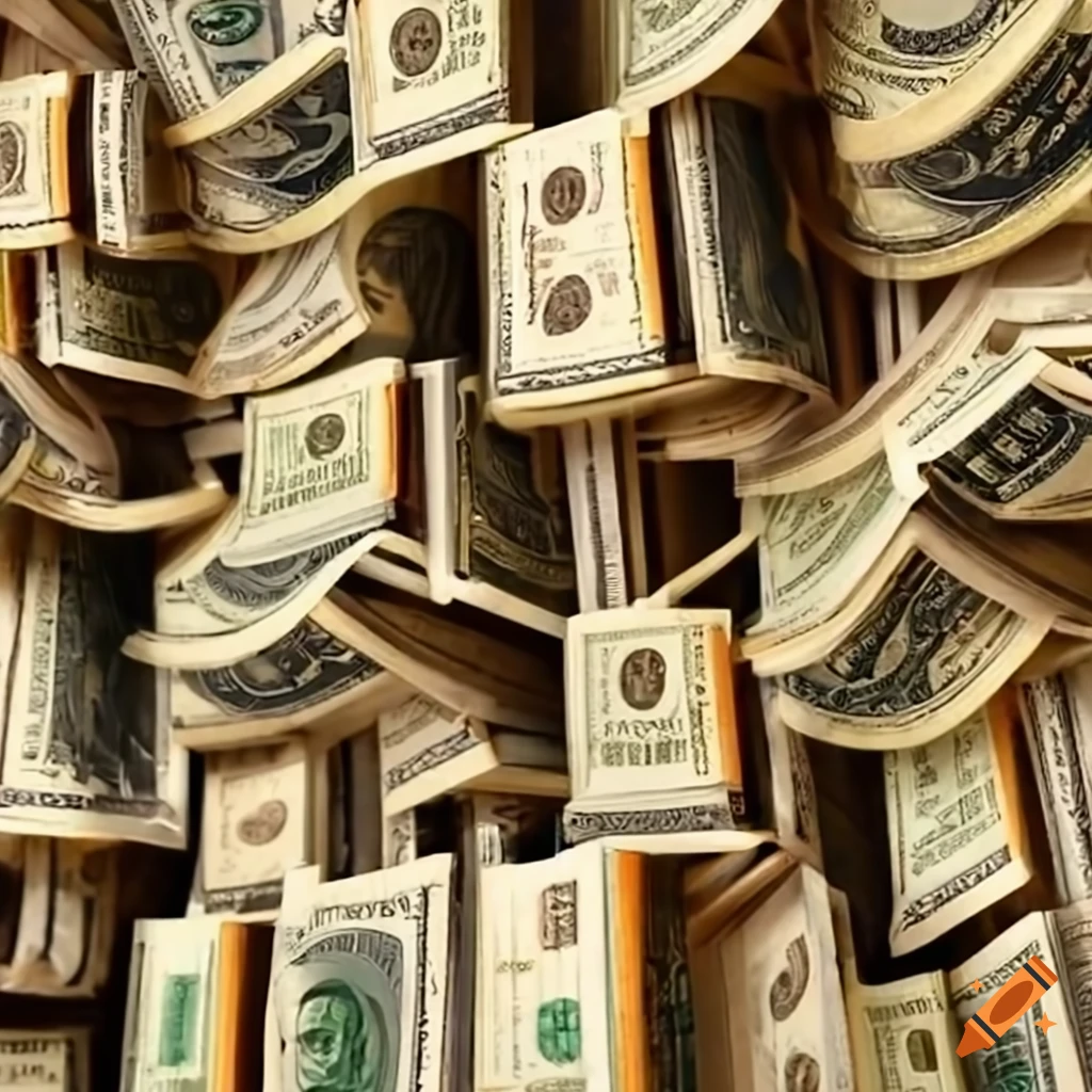 Stacks of money on Craiyon
