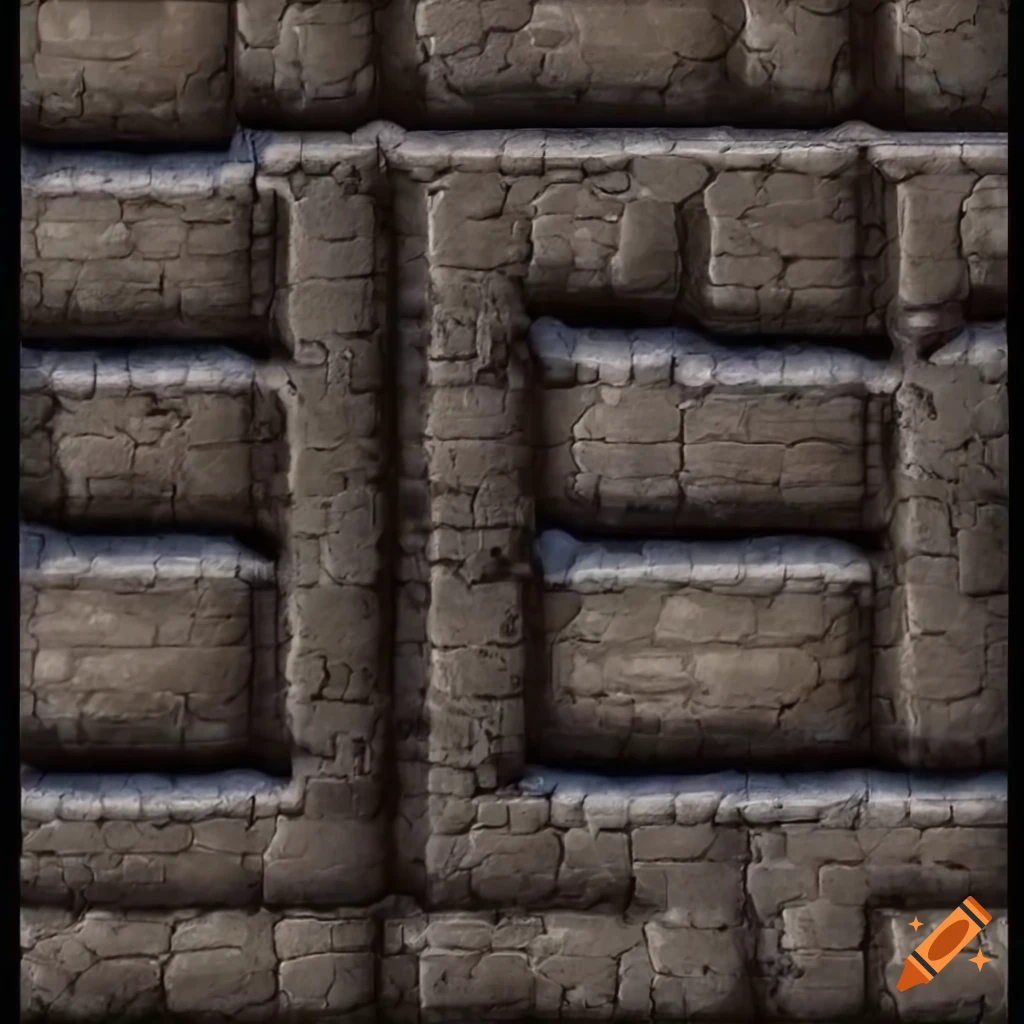 High contrast 2d game map with stone ruins