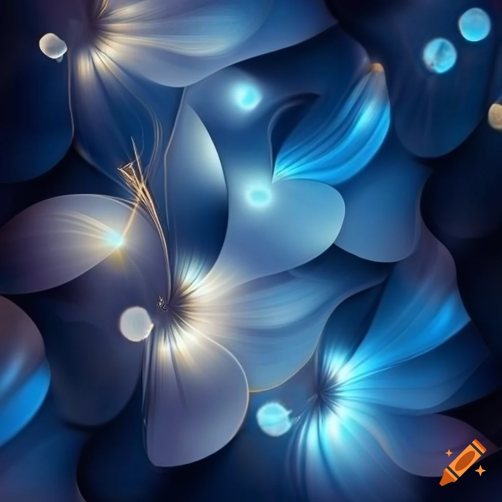 Abstract artwork of metallic flowers on silver backdrop on Craiyon