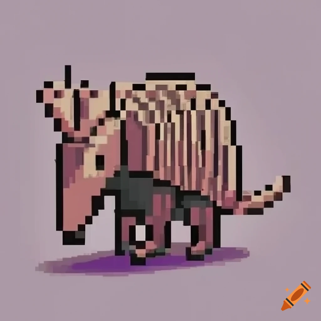 Pixel art of an armadillo on Craiyon