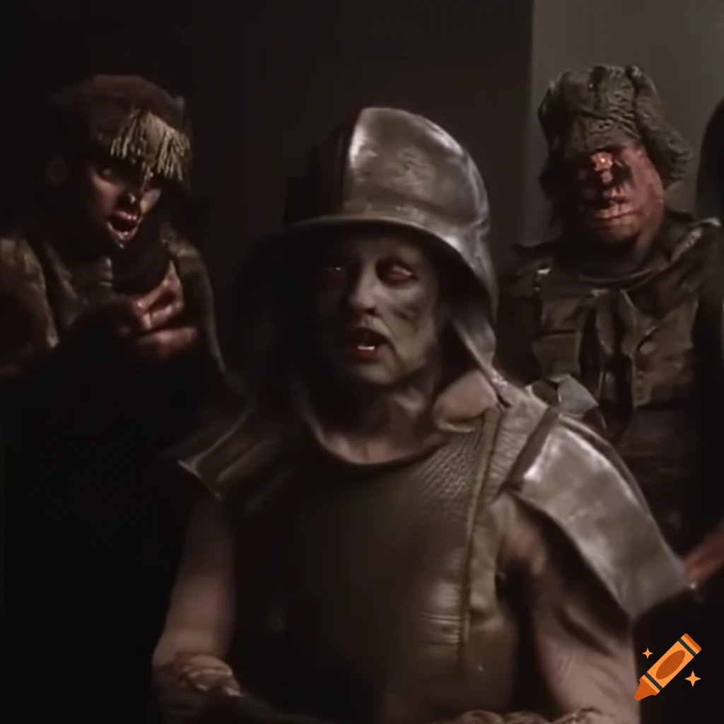 Vintage movie still of a dark fantasy scene on Craiyon