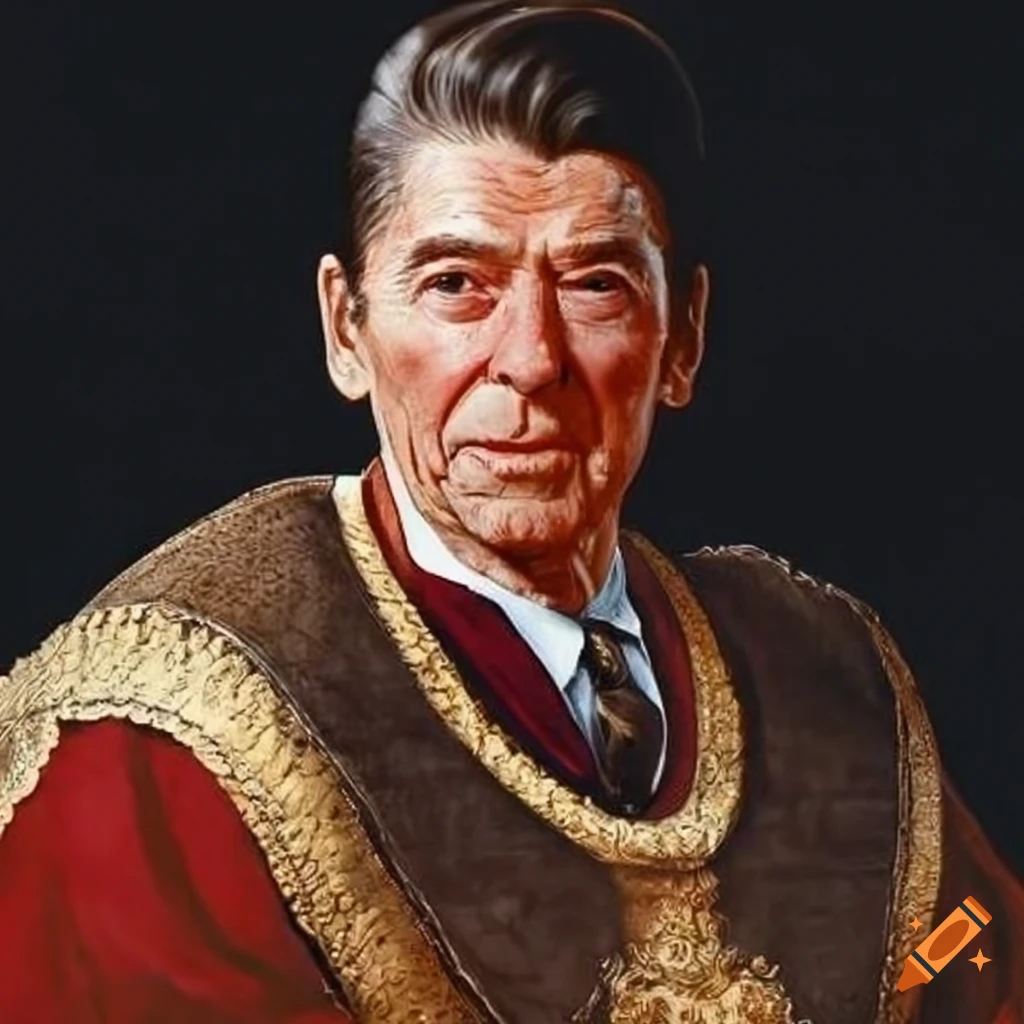 Portrait of ronald reagan in medieval attire