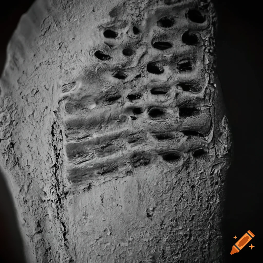 Plaster cast of a shoe print