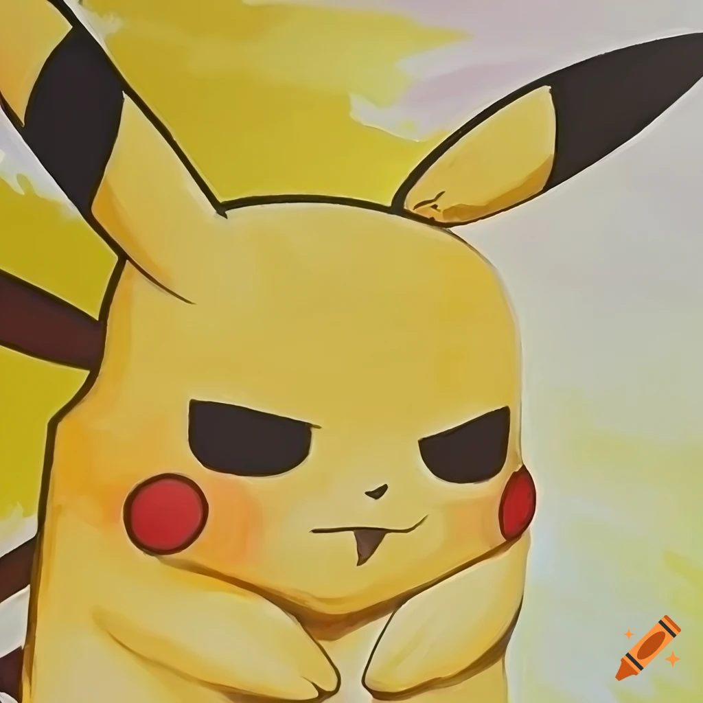 Acrylic painting of a sleeping pikachu on Craiyon