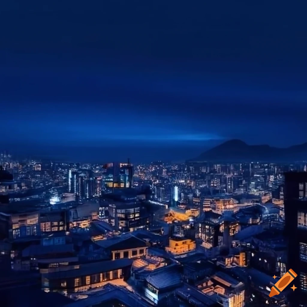 Night skyline view of yamaka city on Craiyon