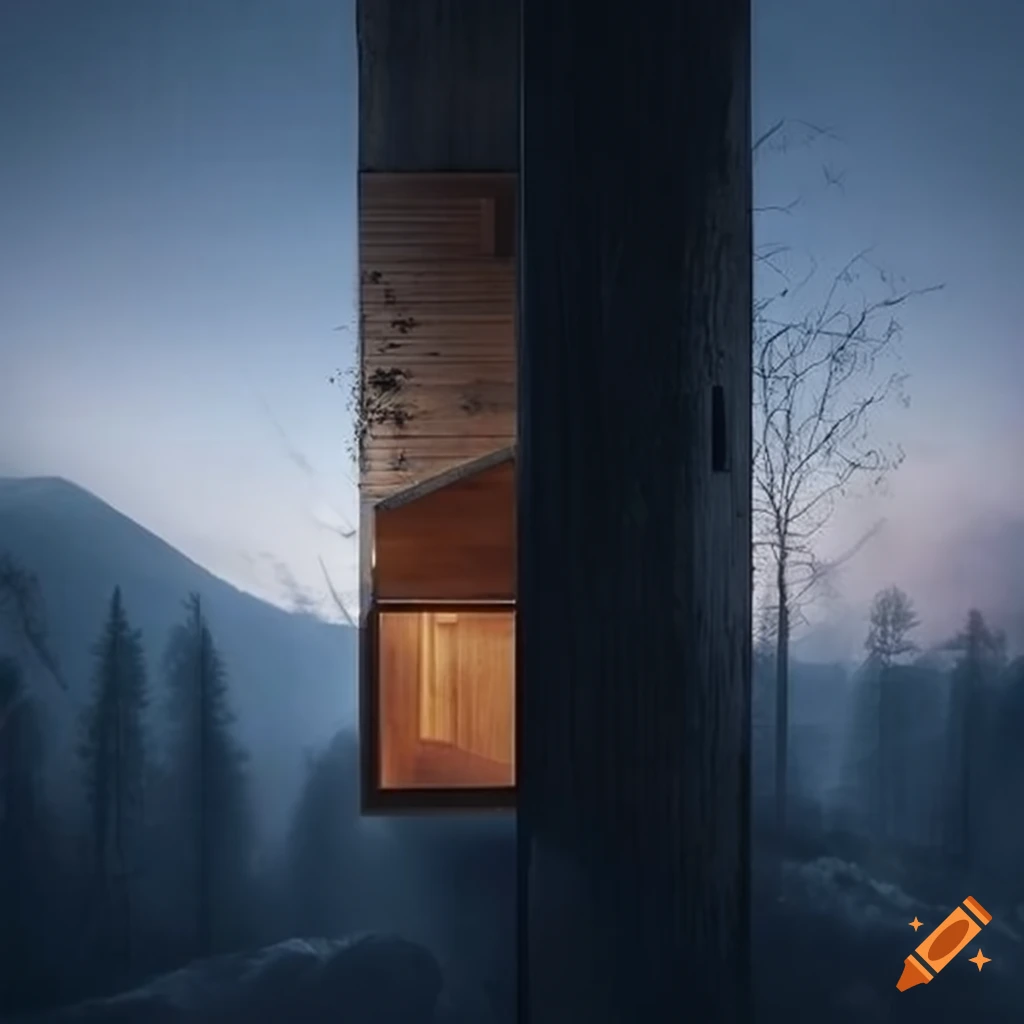 Sophisticated nordic tower cabin architecture on Craiyon