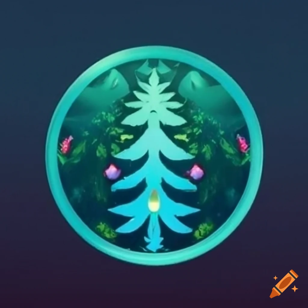 Fir tree emblem on a piece of jewelry