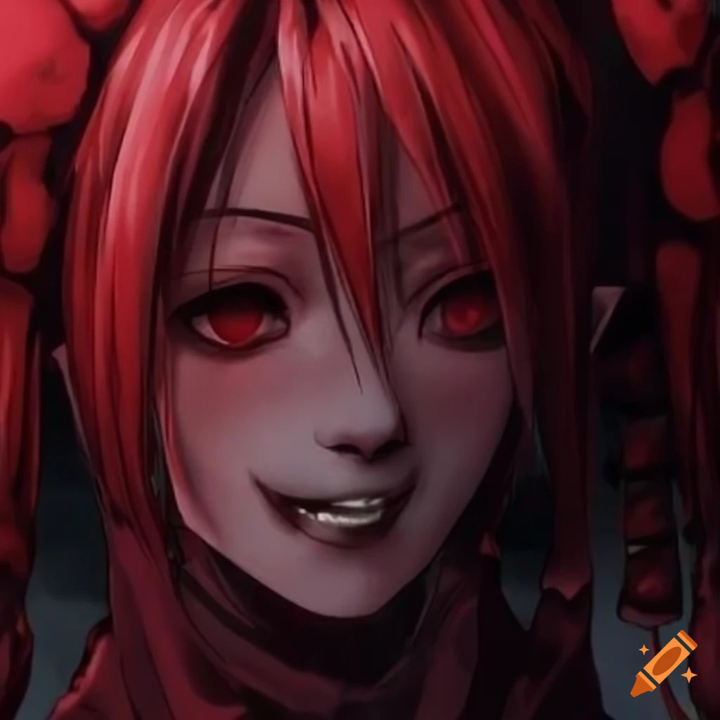 Illustration of teto kasane with red hair on Craiyon