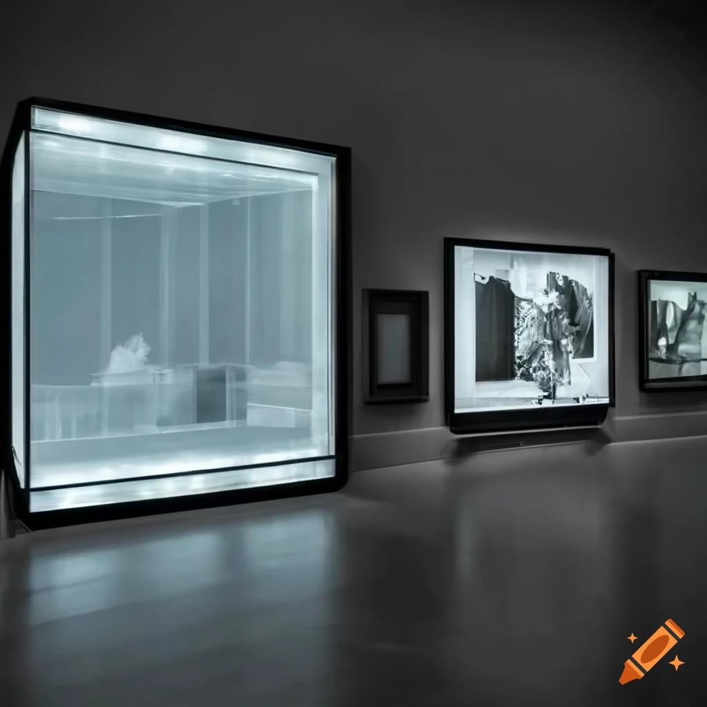 Museum with innovative transparent screens on Craiyon