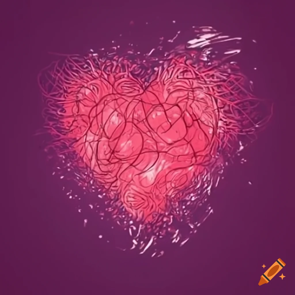 Abstract heart-shaped particles