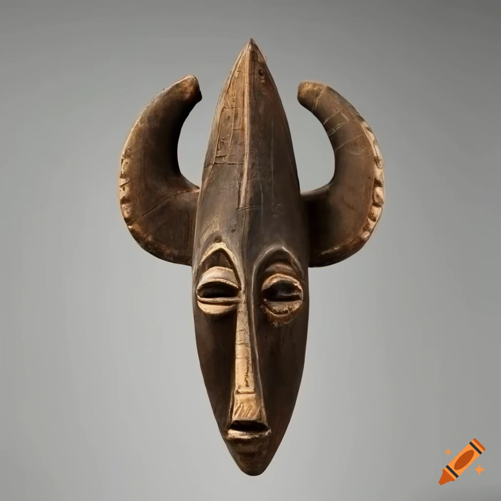 African fantasy mask with architectural stave carving style on Craiyon