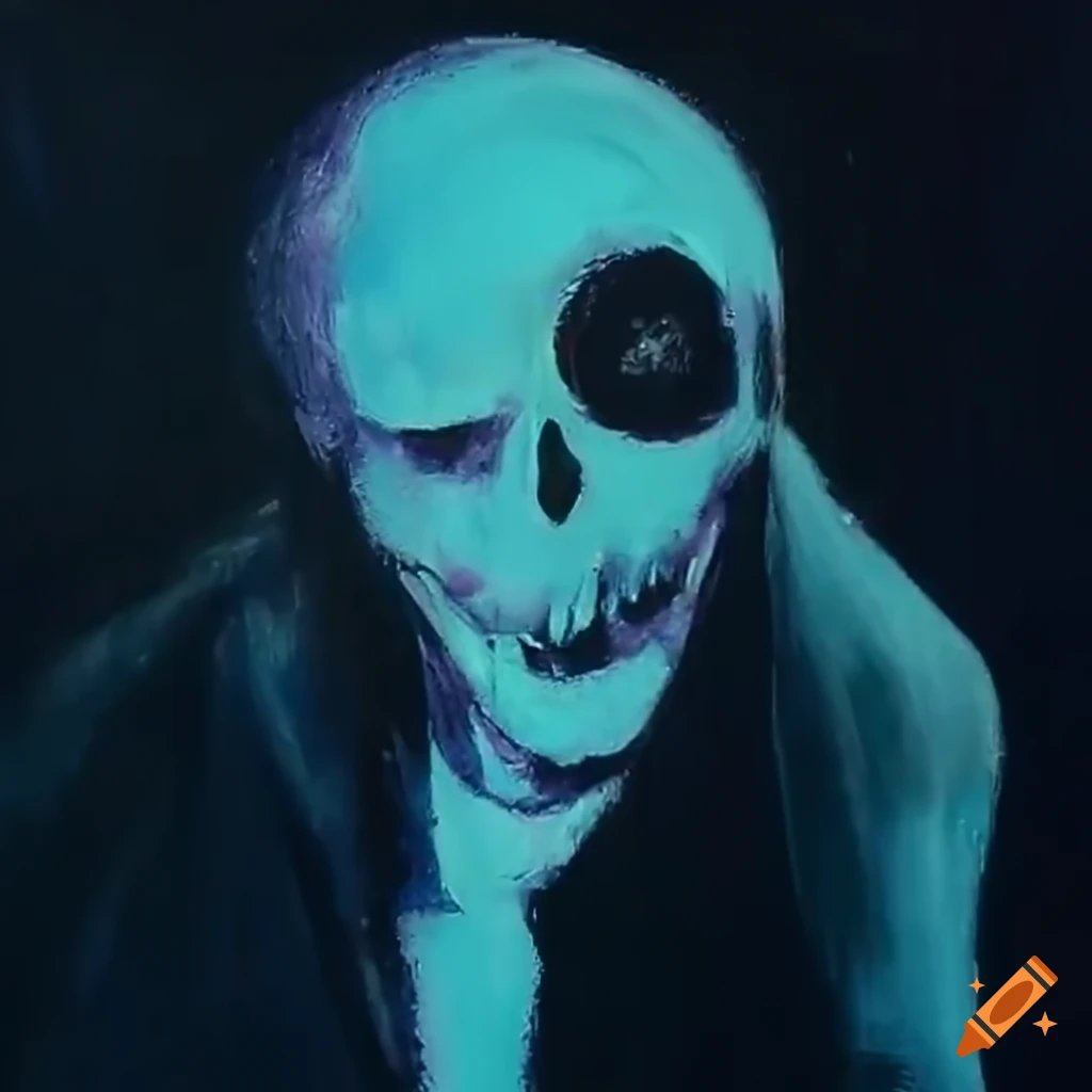 Horrortale sans artwork inspired by tim burton and sui ishida on Craiyon