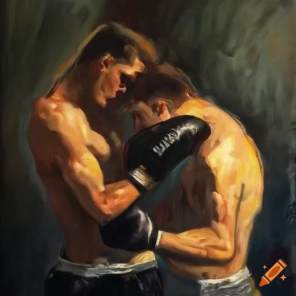 Expressionist oil painting of tom hardy boxing on Craiyon