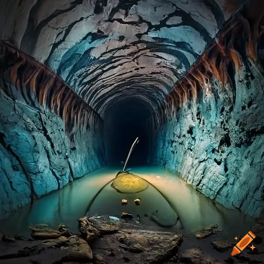 Image featuring a mysterious underground world on Craiyon