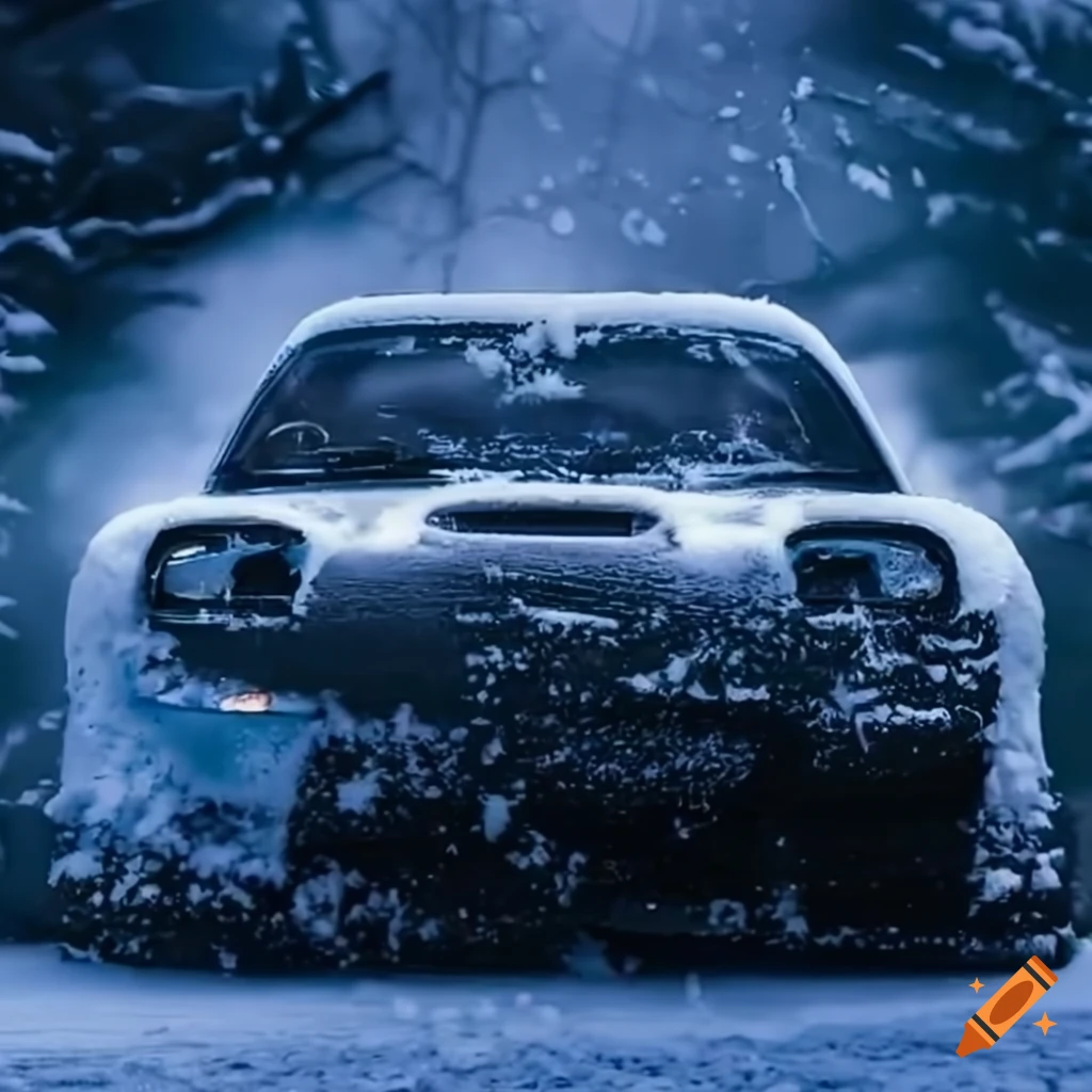 Rx7 car in snowy landscape on Craiyon
