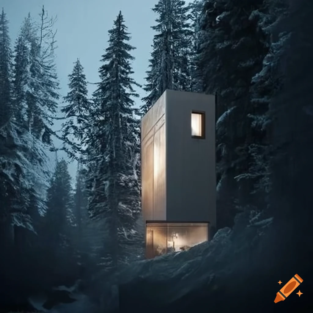 Minimalist tower cabin architecture on Craiyon