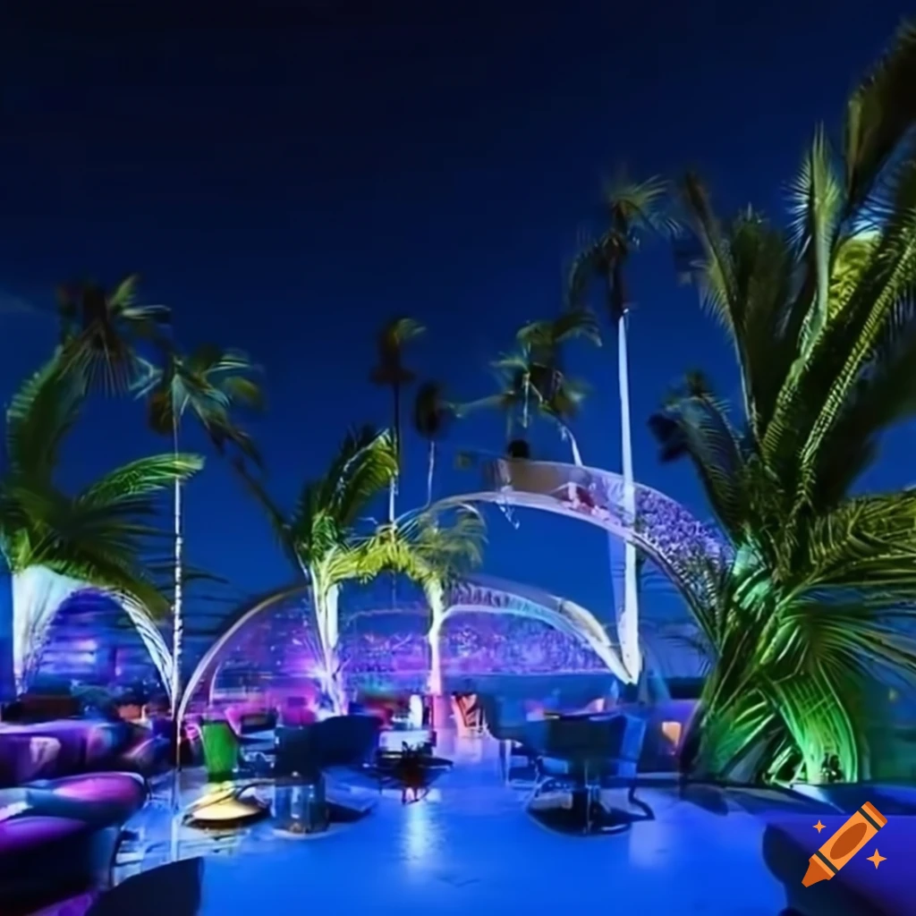 Pink rooftop pool on Craiyon