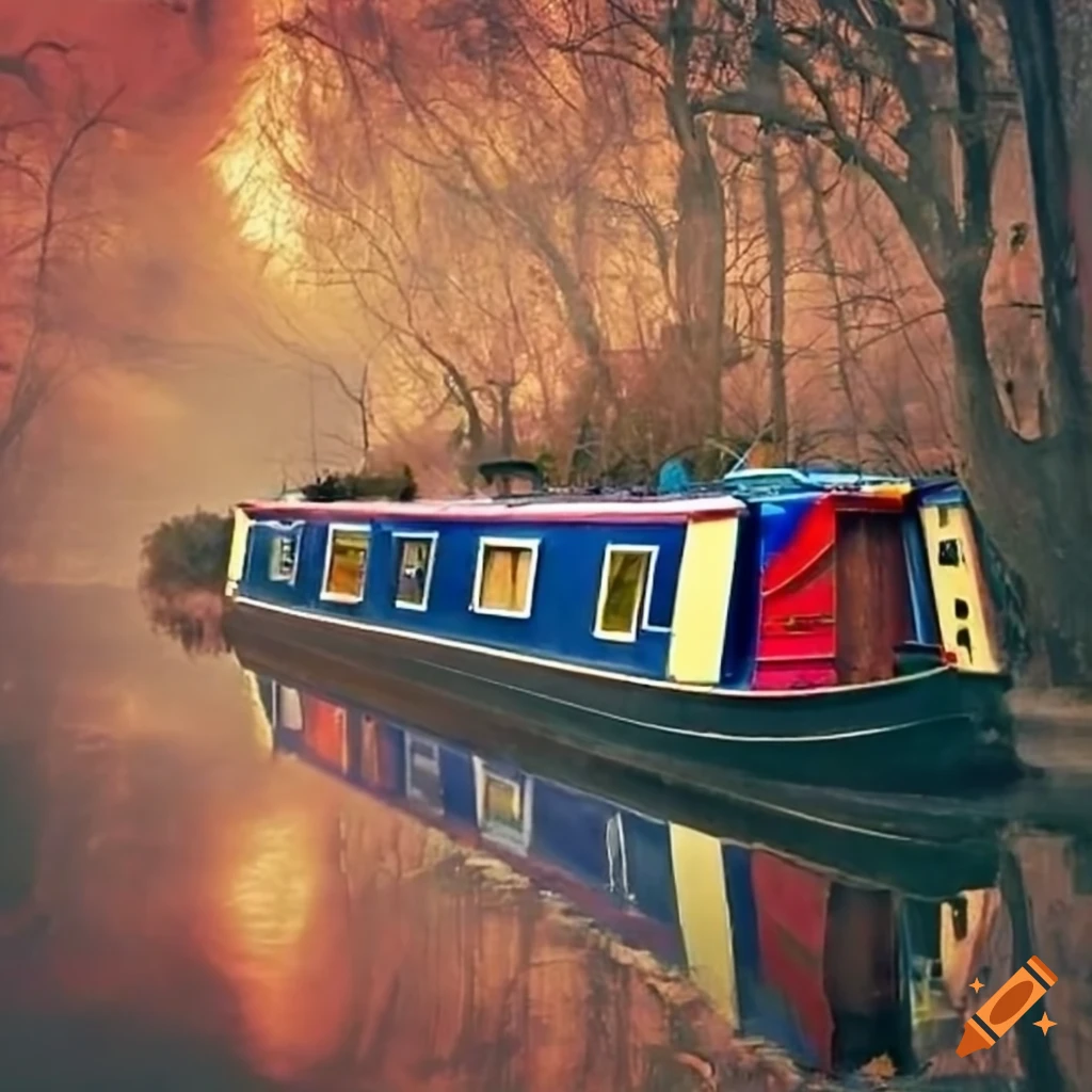 Canal boat on Craiyon