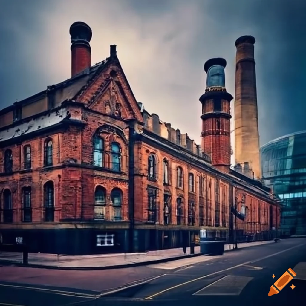 Steampunk factory building in london on Craiyon