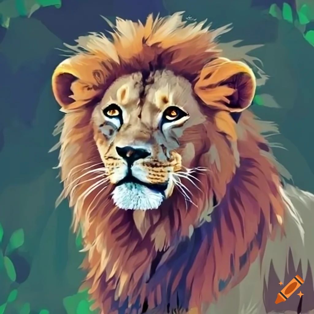 Lion painting