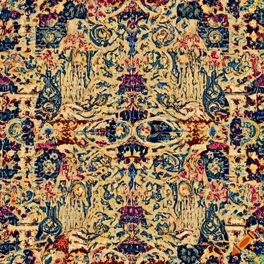 Medieval tapestry pattern on Craiyon