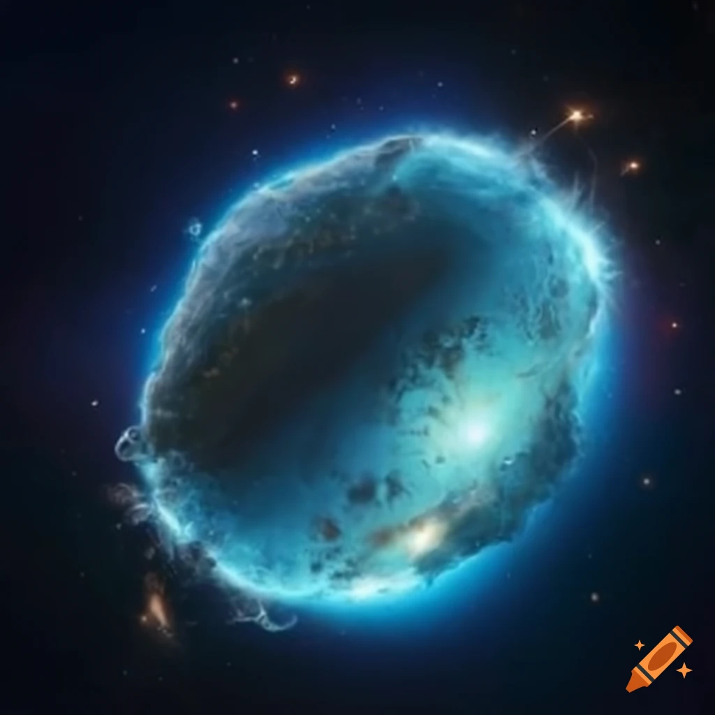 Image depicting the expanding universe on Craiyon