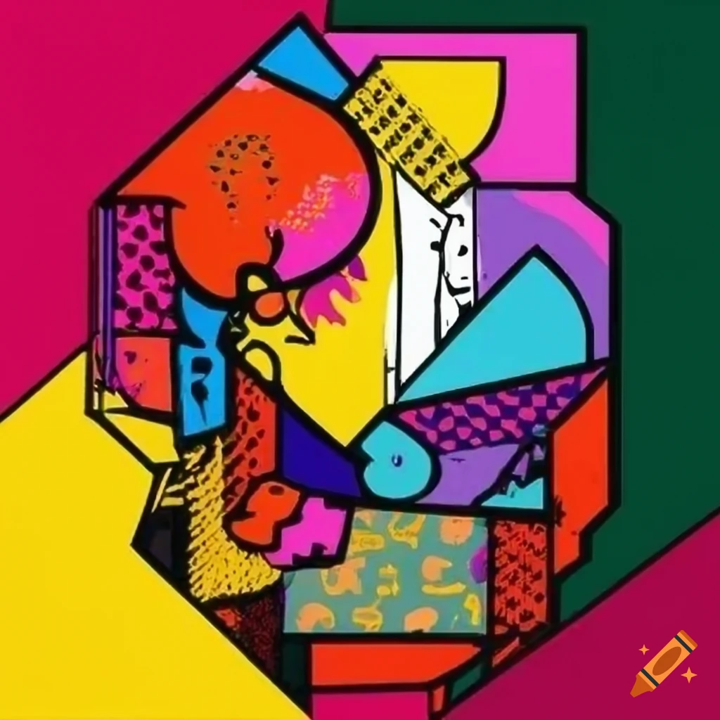 Vibrant pop art collage in roy lichtenstein style on Craiyon