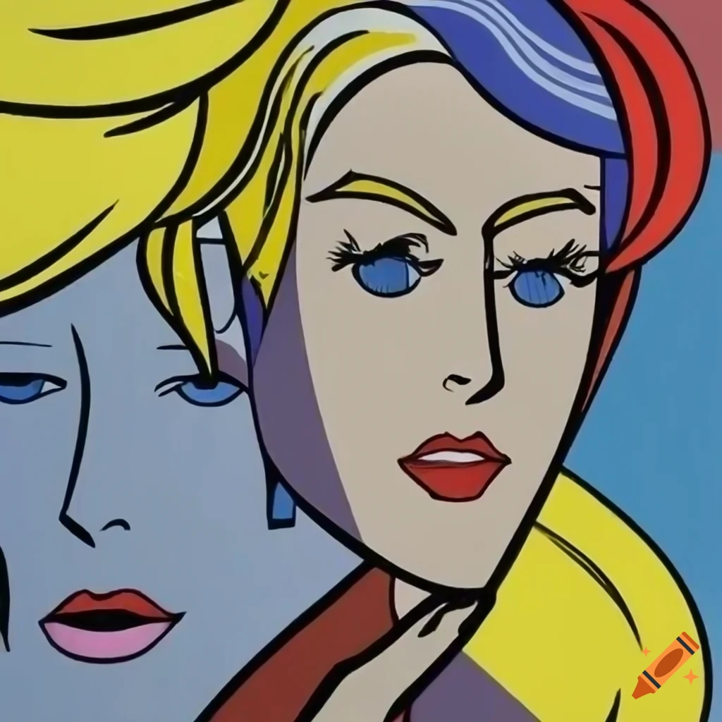 Colorful Picasso-like collage inspired by Roy Lichtenstein on Craiyon