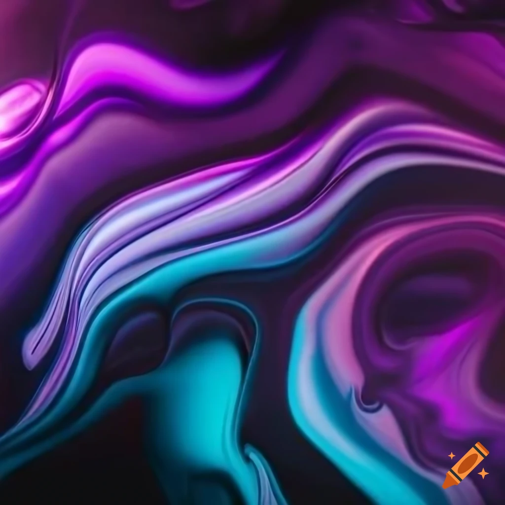 Abstract flowing ink on dark background with lights on Craiyon