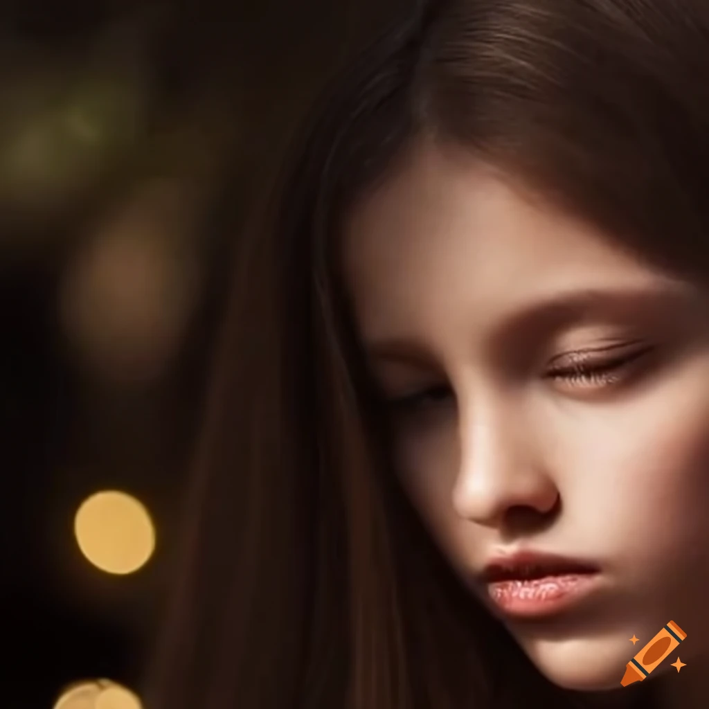 Portrait of a girl with perfect facial features on Craiyon