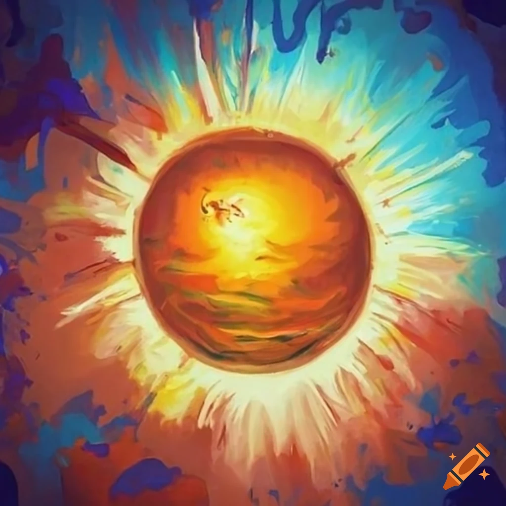 Watercolor illustration of the sun on Craiyon