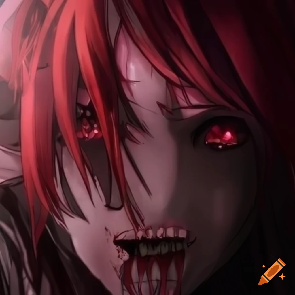 Artwork of Teto Kasane with red hair on Craiyon