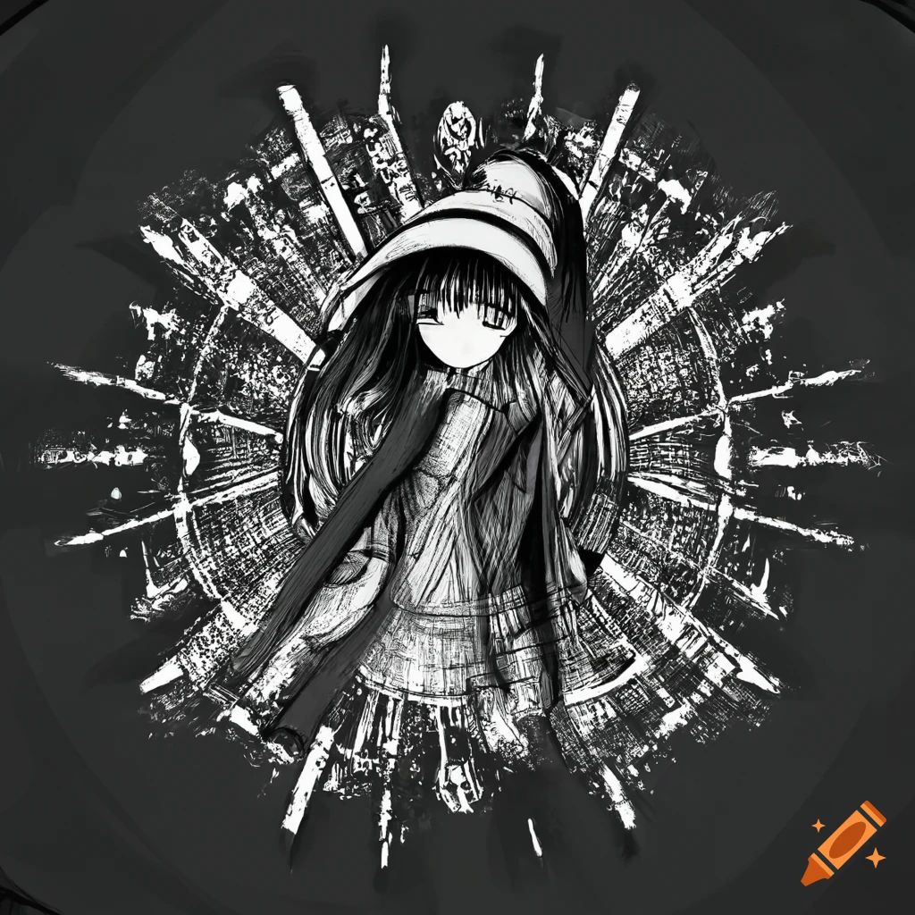 Illustration of futuristic elements with bold pattern on Craiyon