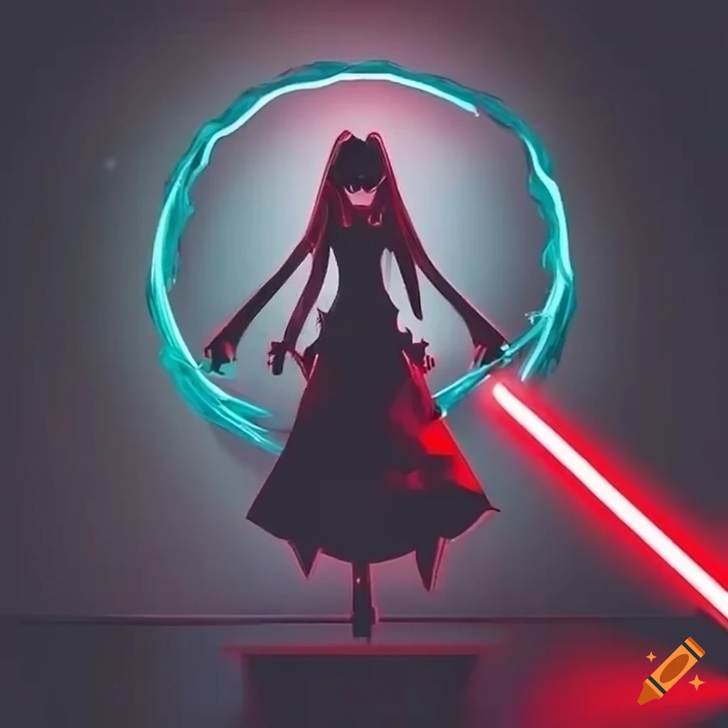 Cosplay of Hatsune Miku as Darth Vader on Craiyon