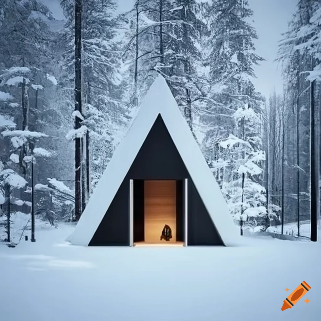 Minimalistic tower cabin in nordic design on Craiyon