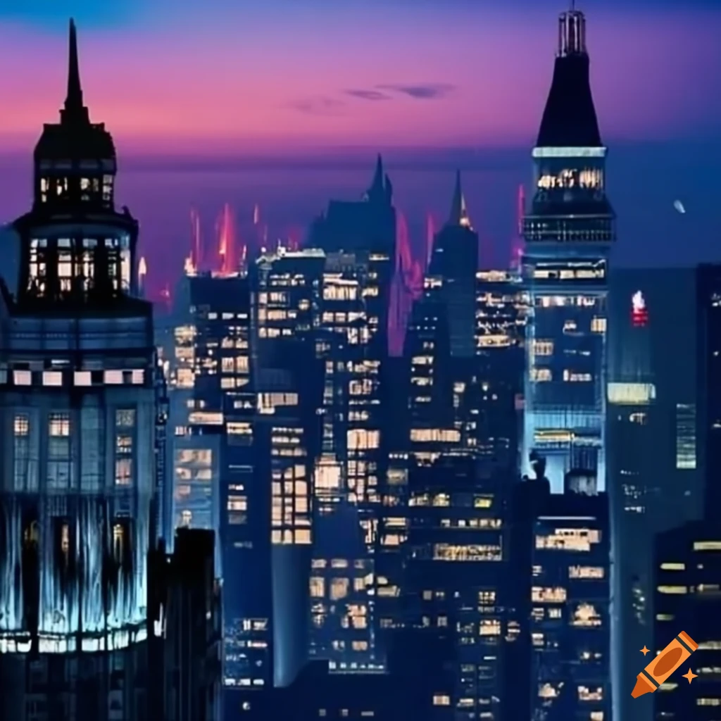 City skyline at night