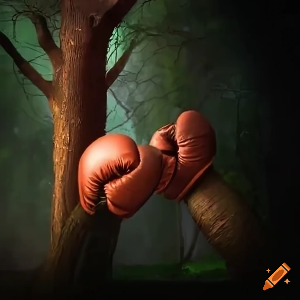 Generate a captivating and triumphant image of a boxing glove. set the ...