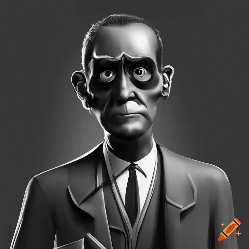 Man in a black suit with cigar and old scale on Craiyon