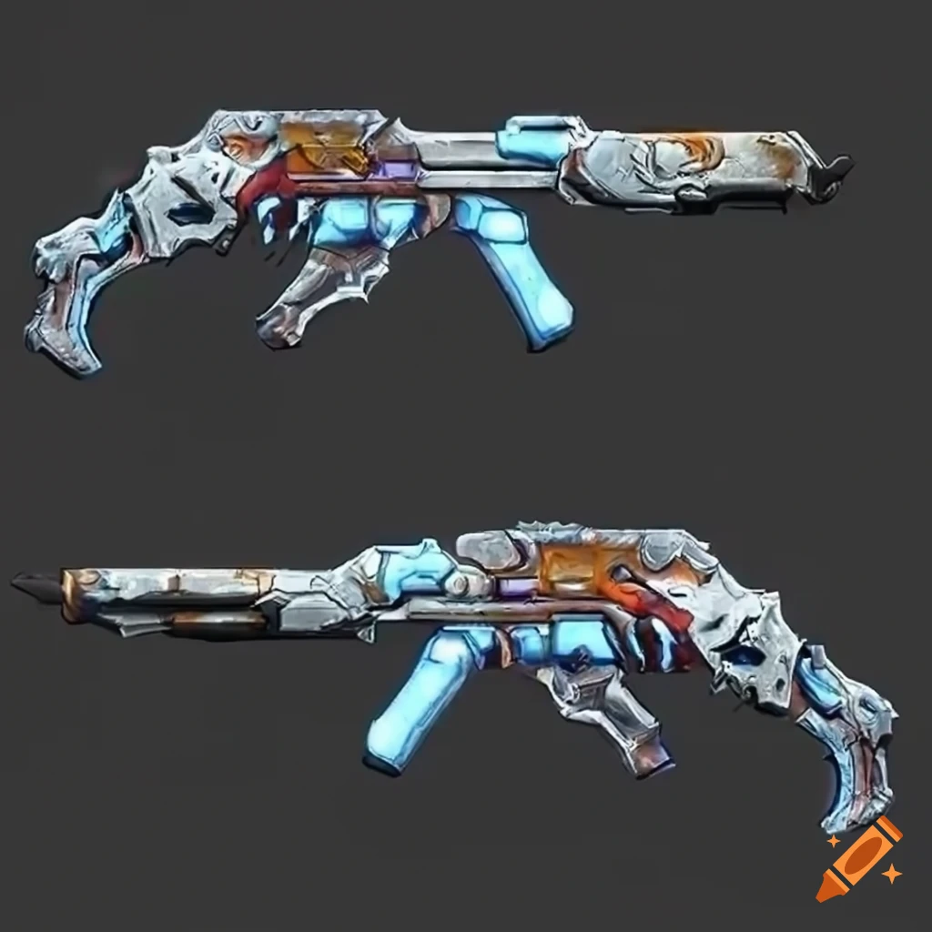 Variety of weapon designs from different games on Craiyon