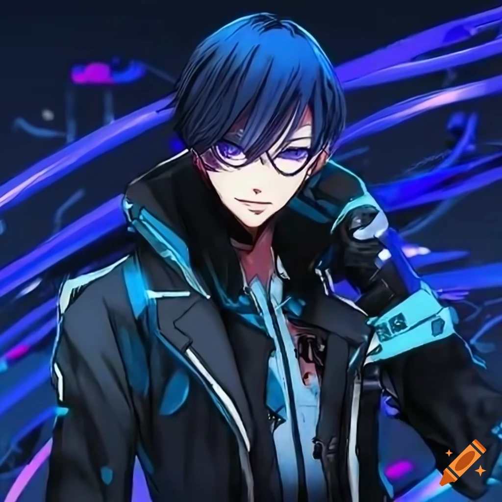 Blue cyberpunk character named kaito on Craiyon