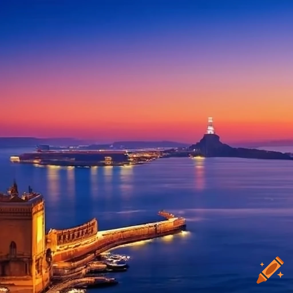 Vue de la ville d'oran avec la mer et santa cruz en arrière-plan on Craiyon