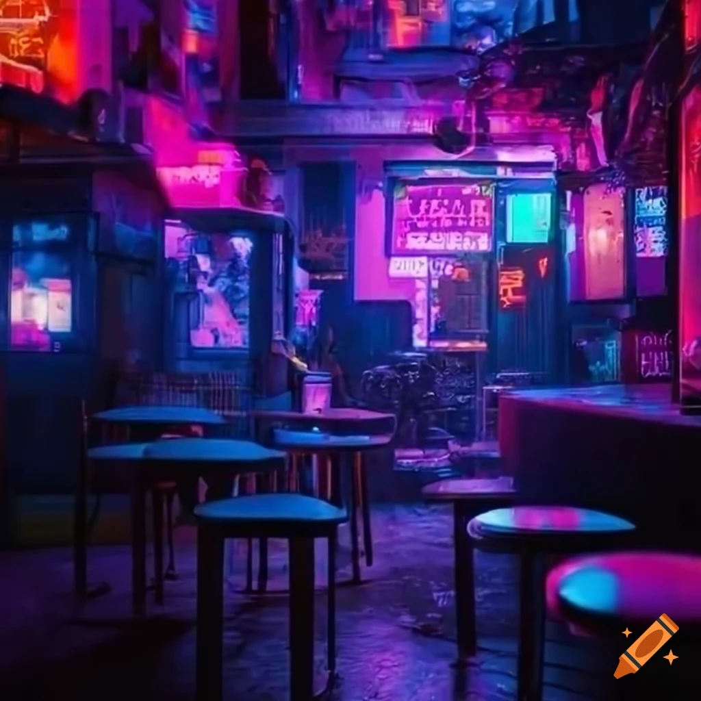 Cyberpunk bar scene on Craiyon